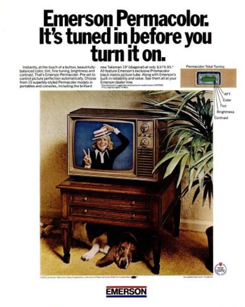 Daily 70s Ad: Emerson Permacolor TV (1972) | Bionic Disco
